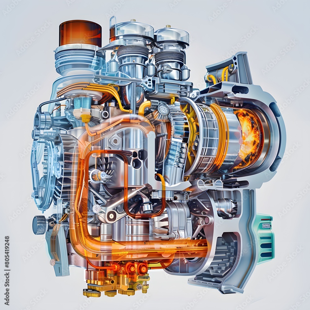 New generation energy engine For the world of the future 3D scan Stock ...