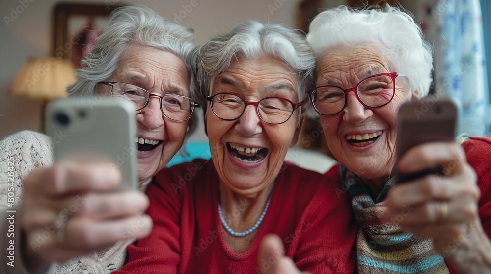 Capture the laughter of seniors sharing funny memes and videos with ...