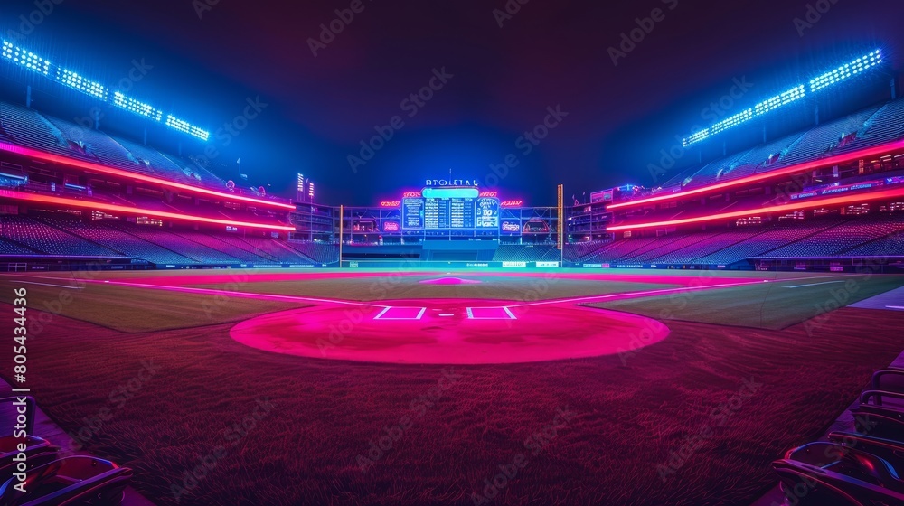 Baseball Stadiums Neon Sport: A photo showcasing the electrifying ...