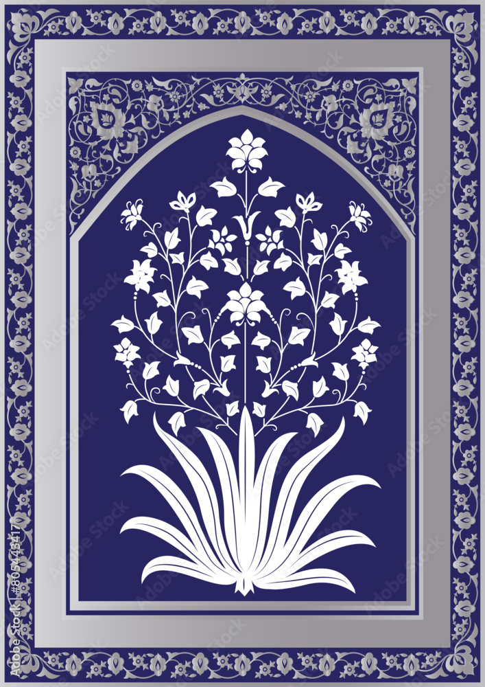 Jharoka , Mughal art , Decorative Indian beautiful Mughal illustration ...