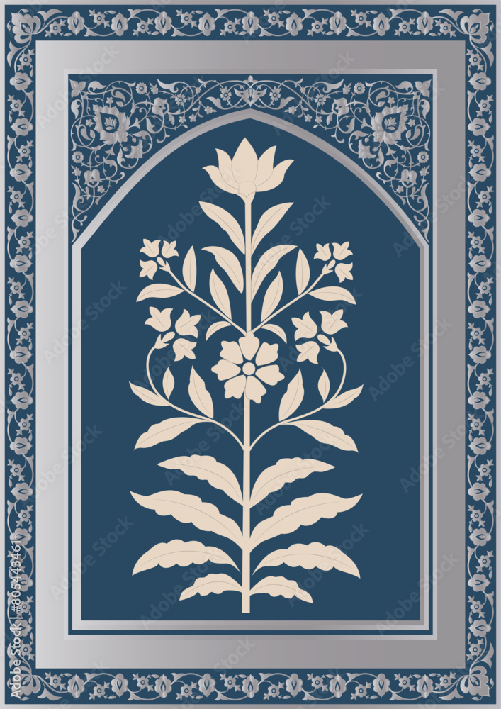 Jharoka , Mughal art , Decorative Indian beautiful Mughal illustration ...