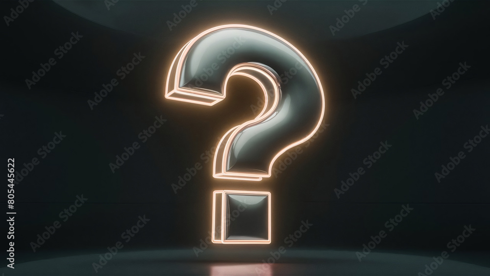 A captivating 3D design of a question mark vector smooth sharp lines ...