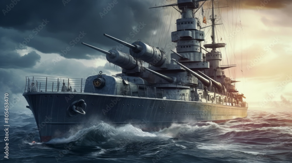 War expedition in the sea with missouri battleship warships , sharp ...