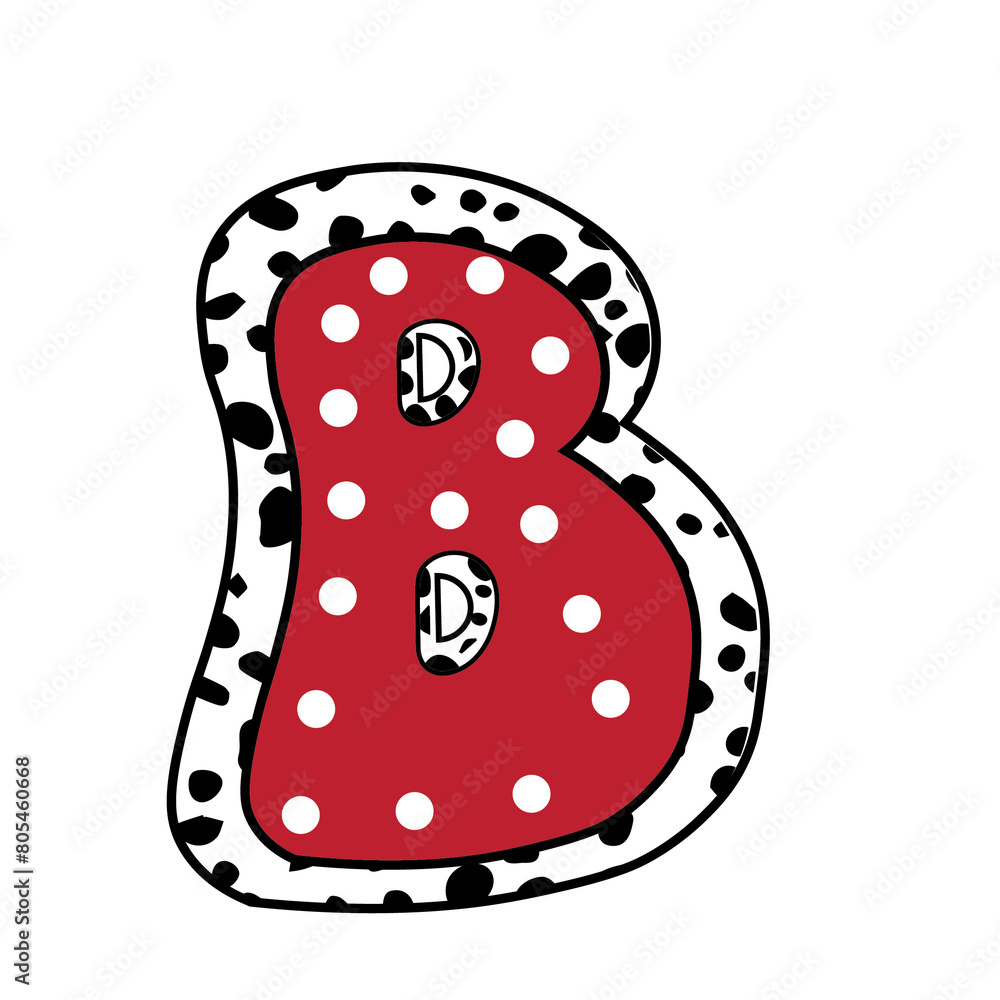 Dalmatian Dots Letters Alphabet font PNG svg, doodle Bright Colors ...