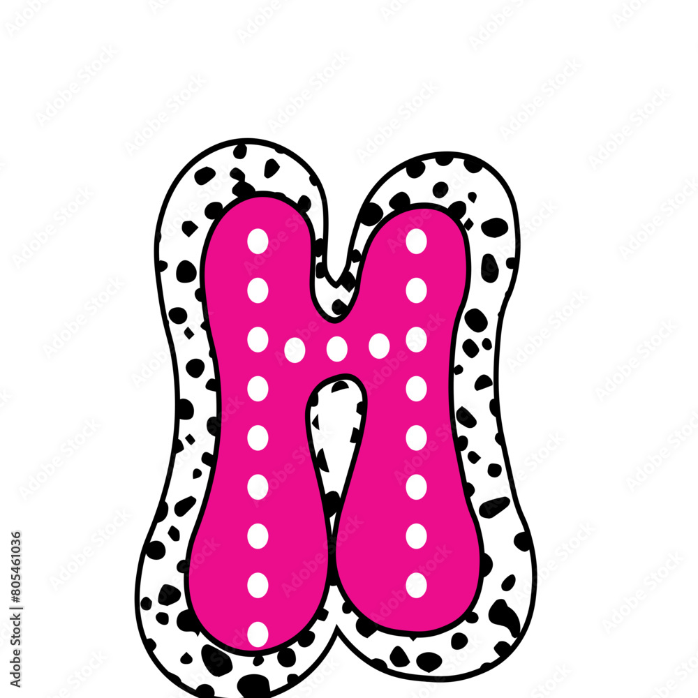 Dalmatian Dots Letters Alphabet font PNG svg, doodle Bright Colors ...