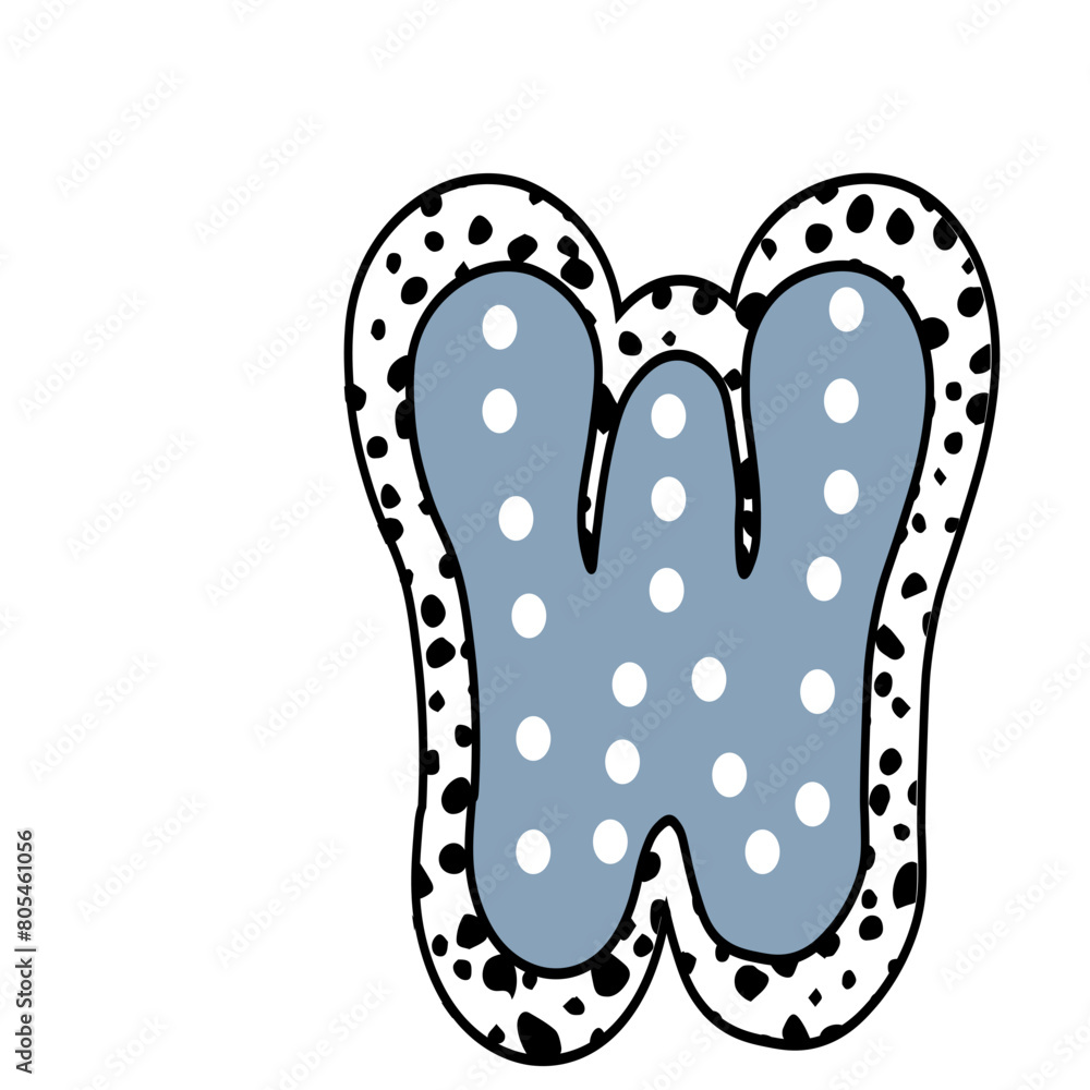 Dalmatian Dots Letters Alphabet font PNG svg, doodle Bright Colors ...