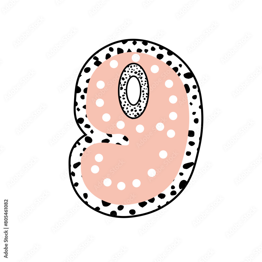 Dalmatian Dots Letters Alphabet font PNG svg, doodle Bright Colors ...