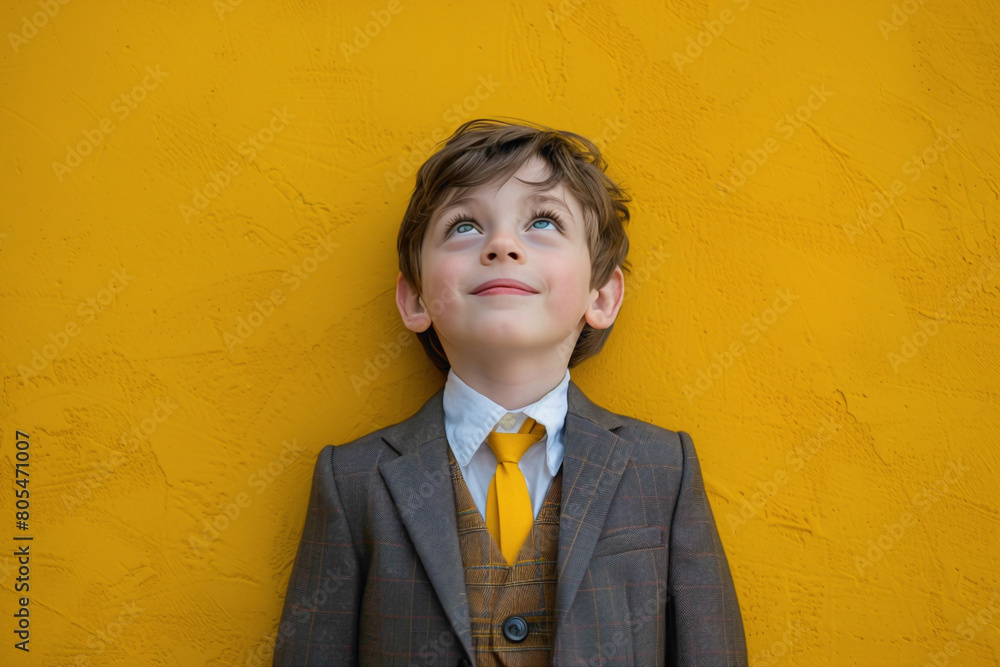 In the spotlight, a most handsome boy dons his finest suit, oozing ...