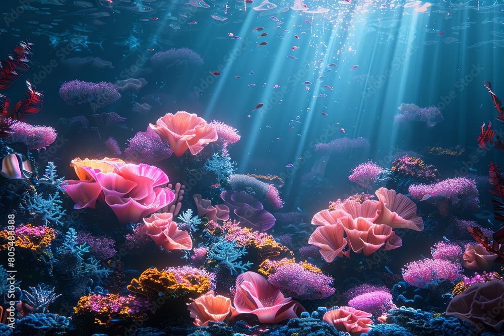 Dive into a digitally rendered underwater universe with a mesmerizing ...