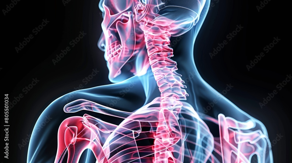 Animated style X-ray showing various stages of shoulder pain ...