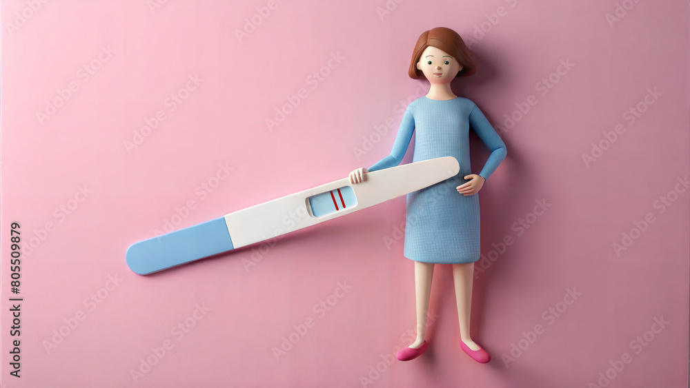 A positive pregnancy test - the concept of family planning. Cute ...