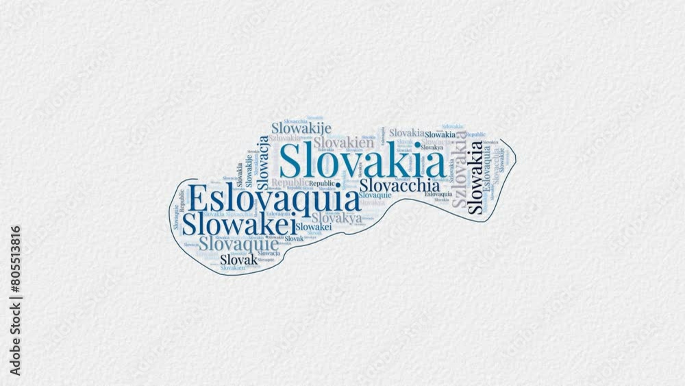 Slovakia logo animation featuring a word cloud of country names in ...