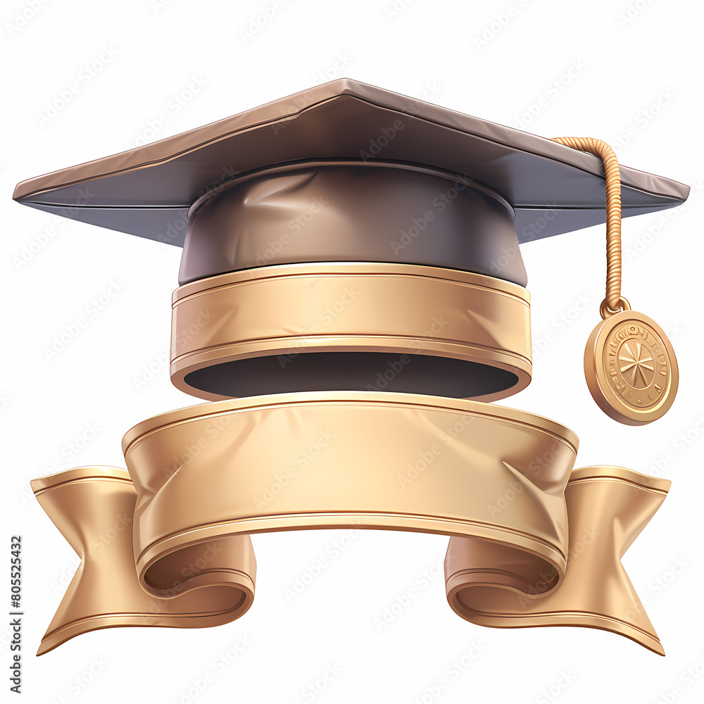 Luxurious Gold Graduation Diploma with a Symbolic Award and Ceremonial ...