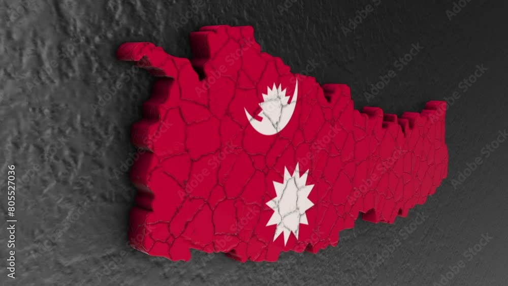 Nepal map 3d. 3d map of Nepal. Stock Video | Adobe Stock