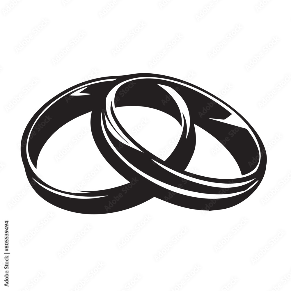 Wedding rings in cartoon, doodle style. Image for t-shirt, web, mobile ...