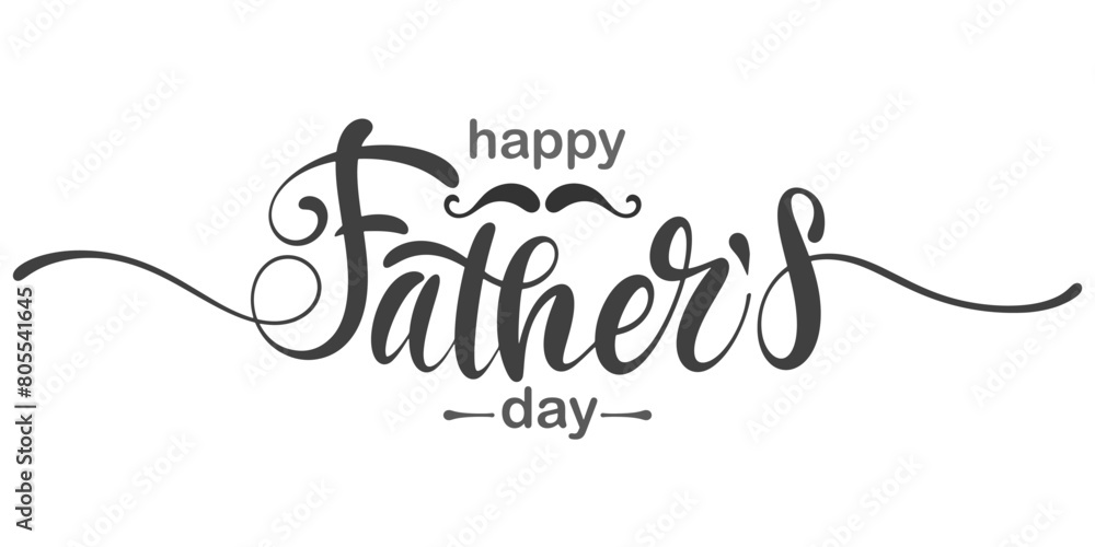 Happy fathers day handwritten lettering. Vector calligraphy with brush ...