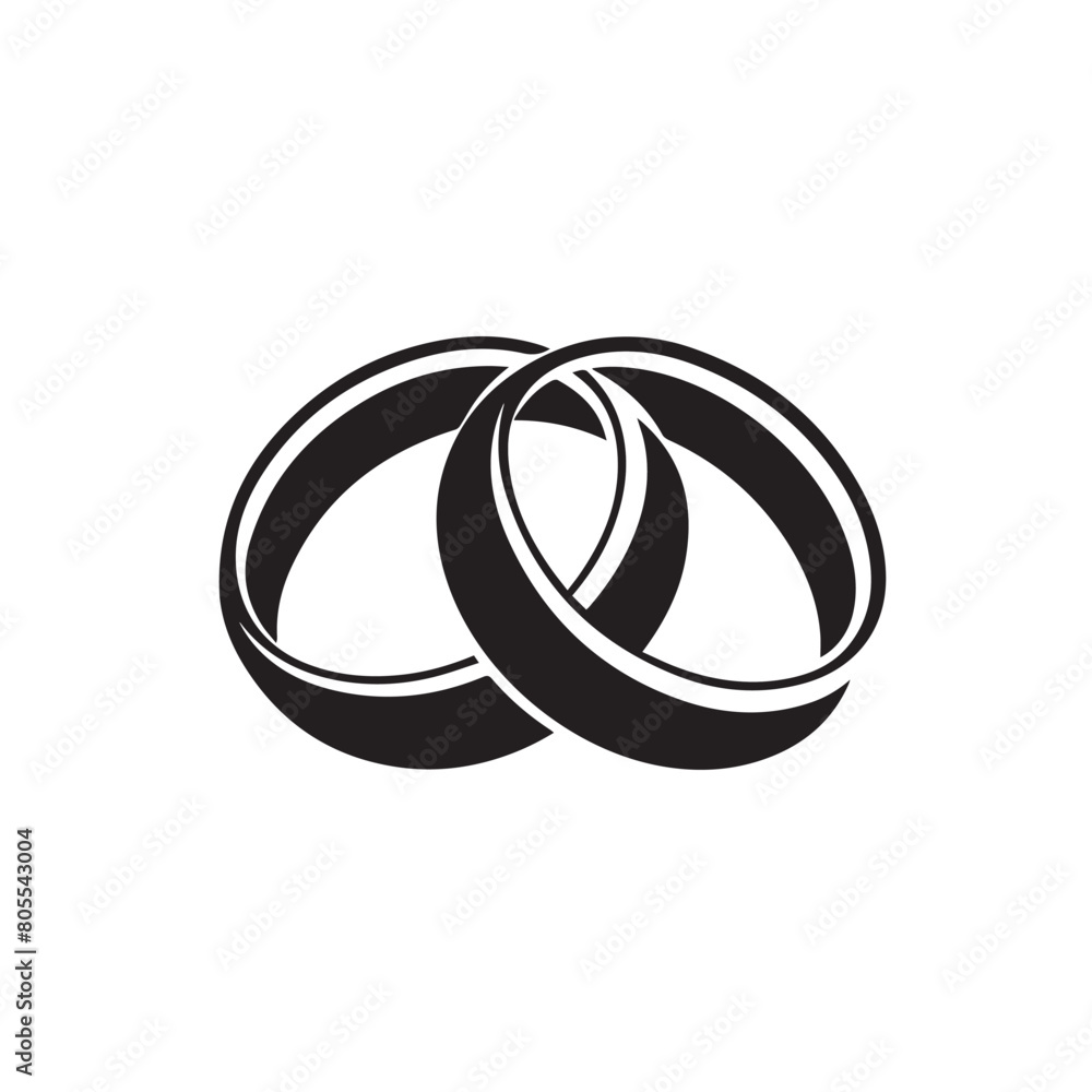 Wedding rings in cartoon, doodle style. Image for t-shirt, web, mobile ...