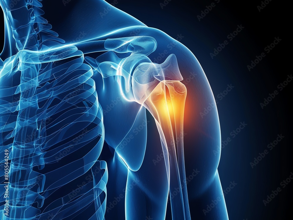 Radiographic depiction of a shoulder joint receiving noninvasive ...