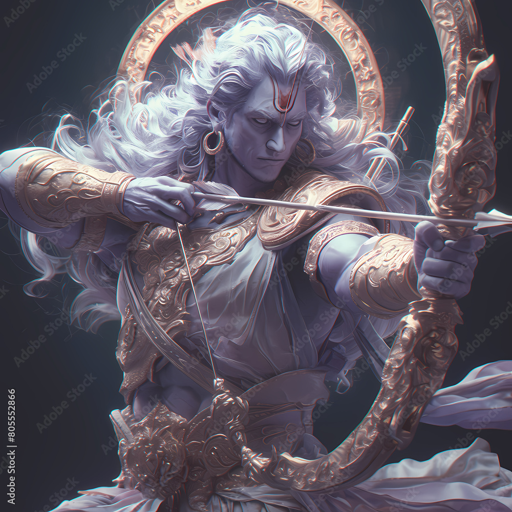 Lord Rama, the Legendary Archer: A Powerful and Majestic 3D Rendering ...