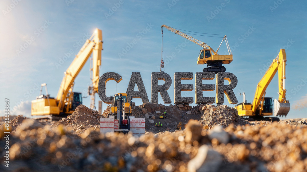 building project in under construction site for career and job skill ...