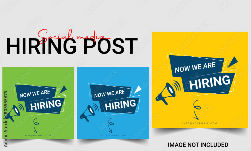 We are hiring job vacancy social media post banner design template with ...