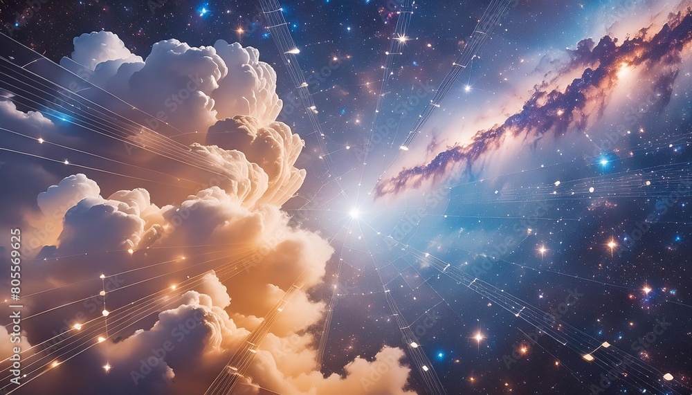 space background with nebula and shining stars giant interstellar cloud infinite universe Stock ...