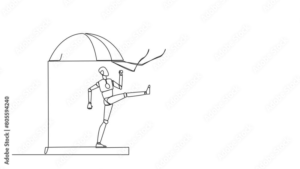 Self drawing animation of single line drawing robot trapped in the cage ...