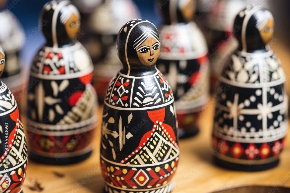 Handmade s?o jo?o wooden dolls in vibrant folk attire for festa junina, june party celebration ...