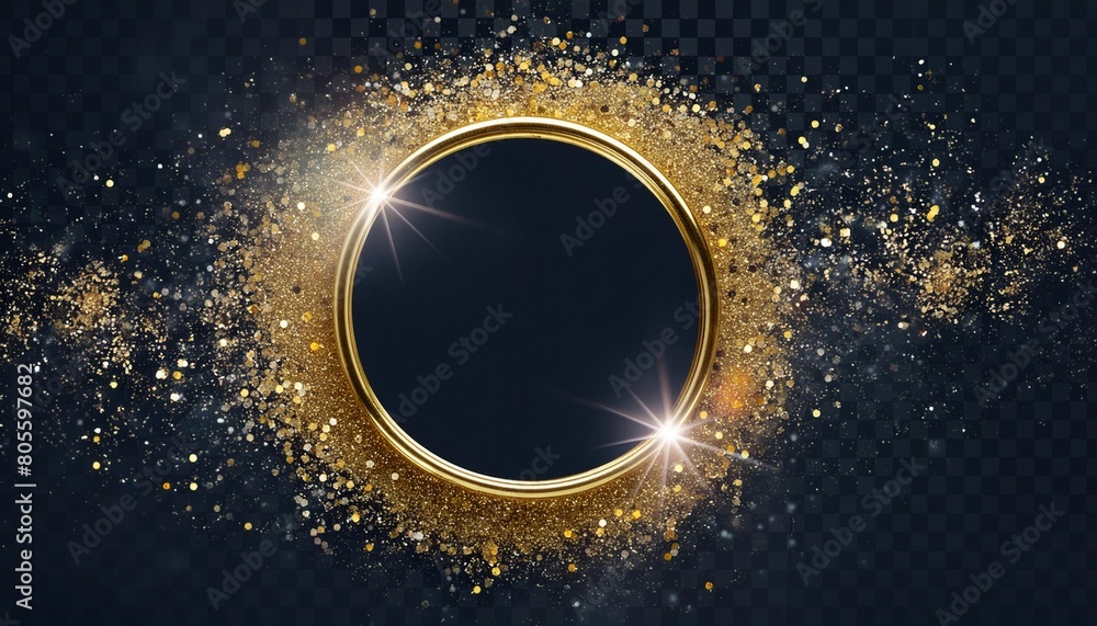 round golden frame glitter spots dots gold circle isolated png ...