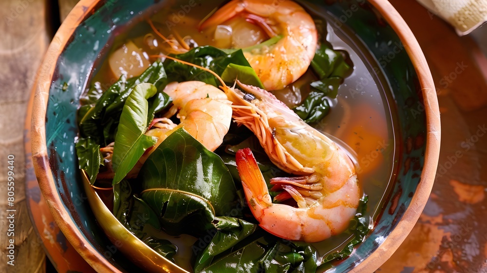 Tacacá Spicy Amazonian soup made with jambu leaves and shrimp Stock ...