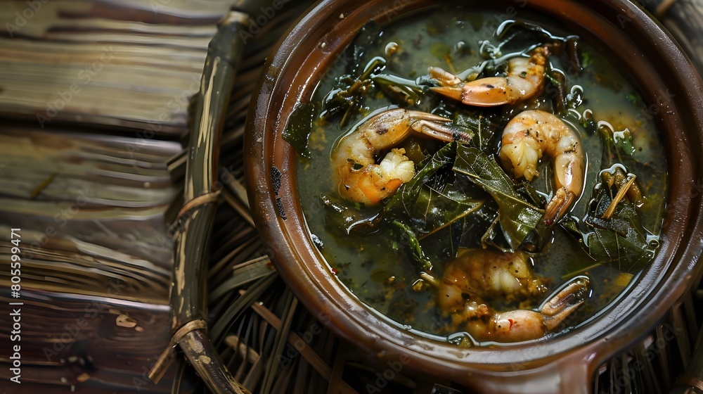 Tacacá Spicy Amazonian soup made with jambu leaves and shrimp Stock ...