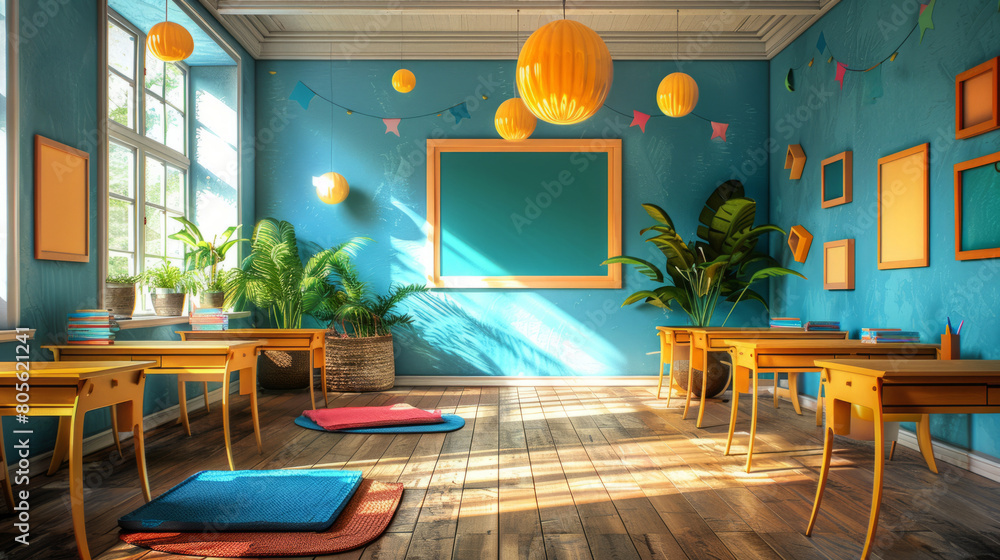 nature-inspired classroom, classroom with nature-inspired interior ...