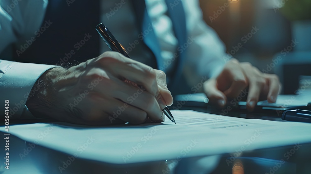 Paperwork Process: Entrepreneur engaged in the formalities of business ...