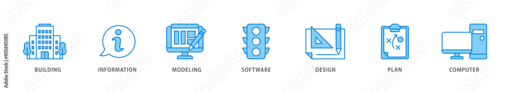 BIM icon packs for your design digital and printing of building ...