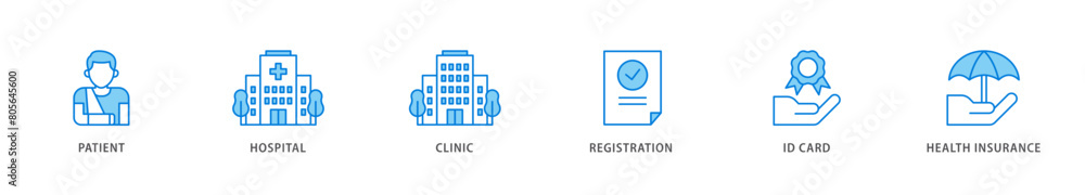 Patient registration icon packs for your design digital and printing of ...