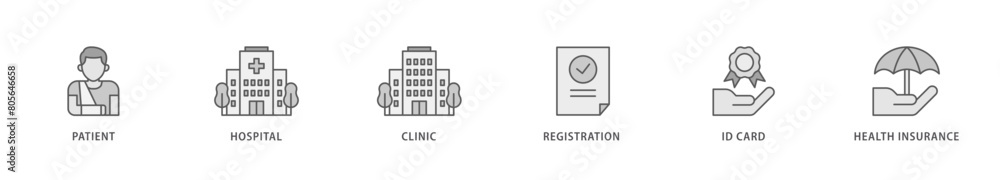 Patient registration icon packs for your design digital and printing of ...