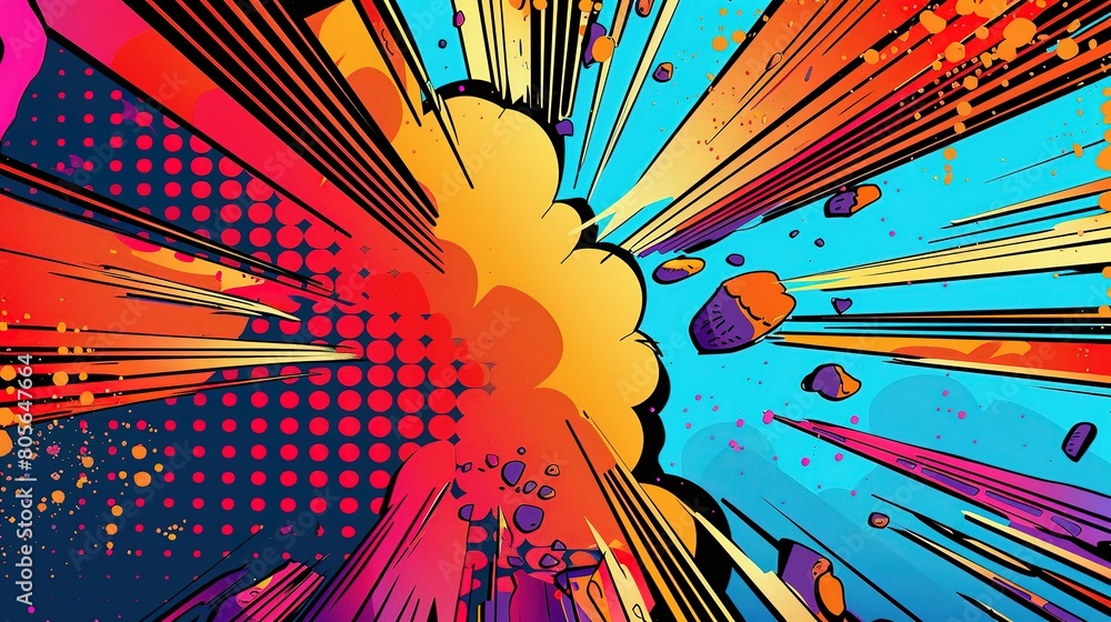 Comic pop art background. Pop art comics book cartoon magazine cover ...