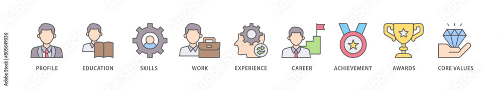 Resume icon packs for your design digital and printing of profile ...