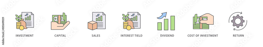 Roi icon packs for your design digital and printing of return, interest ...