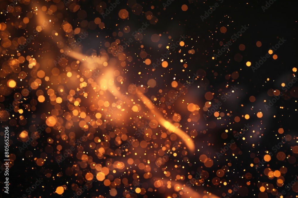 Fire embers particles over black background. Fire sparks background ...
