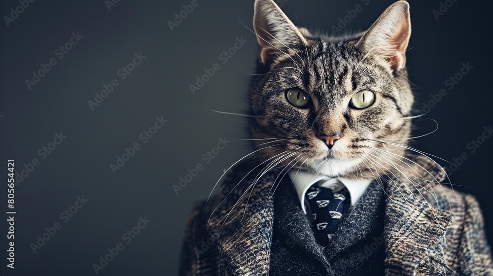 Tailored Elegance, Classy Cat in Tailor made Outfit . Generative Ai ...