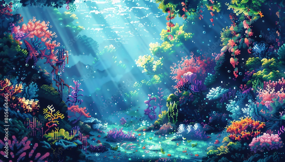 Dive into the depths of imagination with a digital pixel art ...