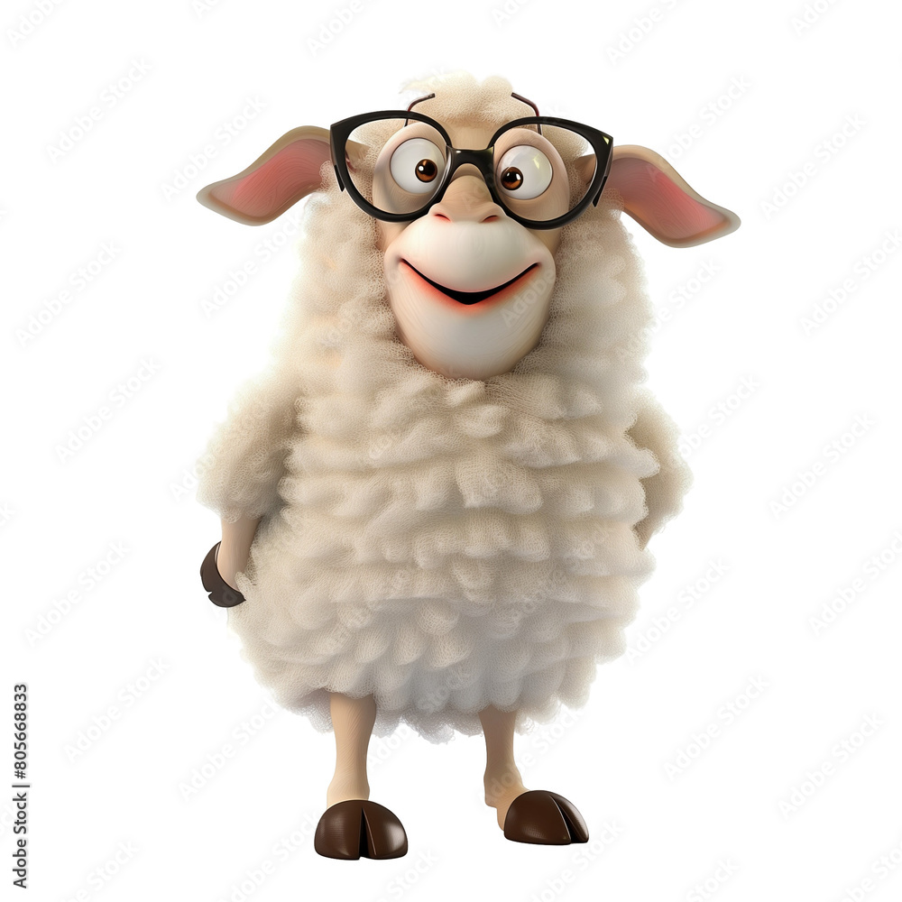 3d sheep character design. Cute fairy tale lamb print for clothes ...