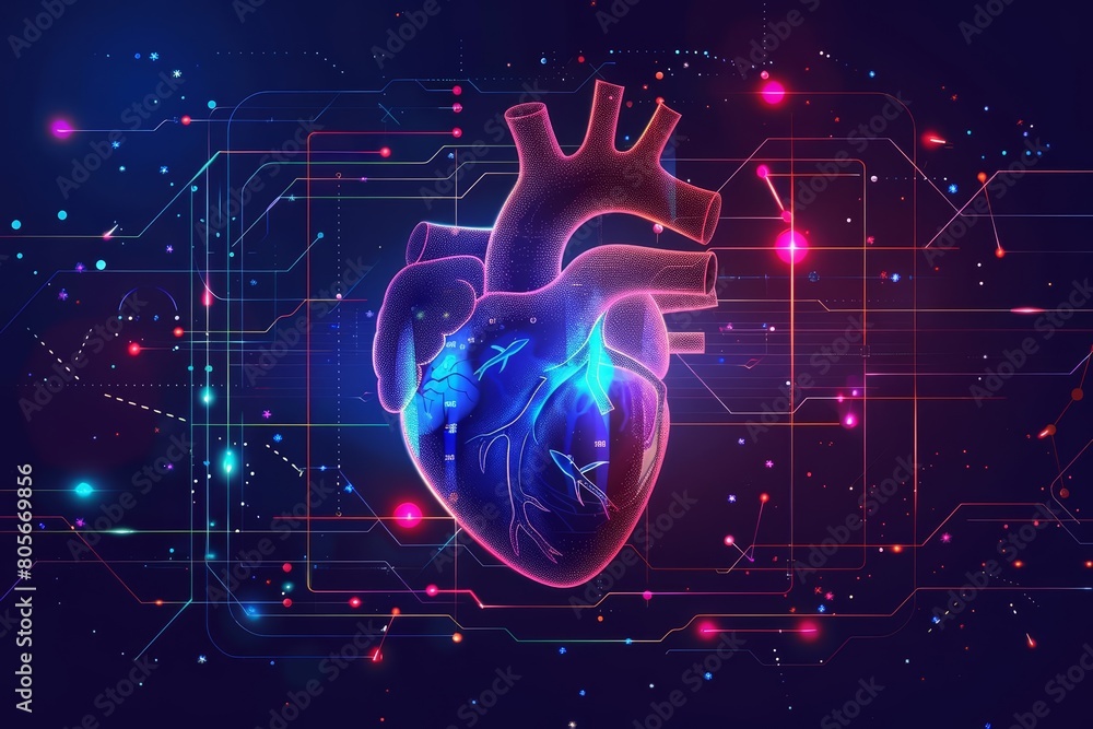 Heart cardiology health care with diagnosis infographic biometrics ...
