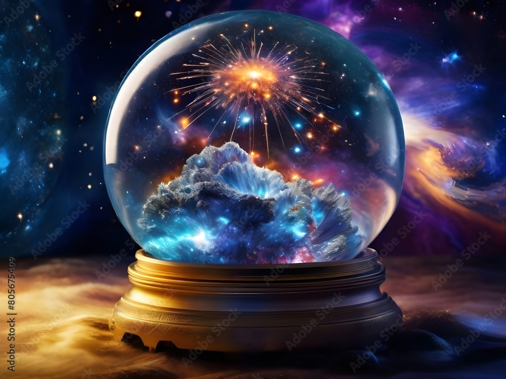 whimsical moment where zoltar magical geode ball creates a big bang ...