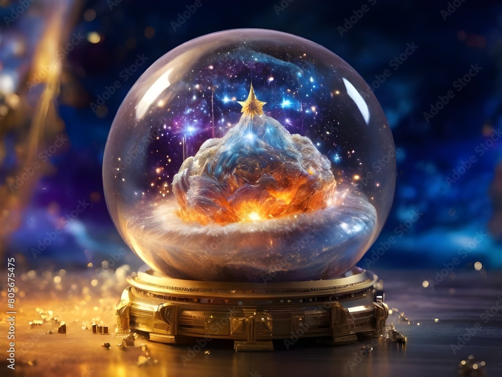 whimsical moment where zoltar magical geode ball creates a big bang ...