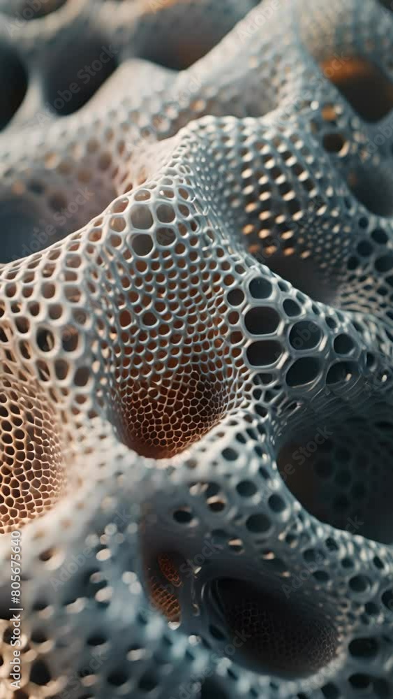 A close up of a strange looking object with a lot of holes in it. The ...