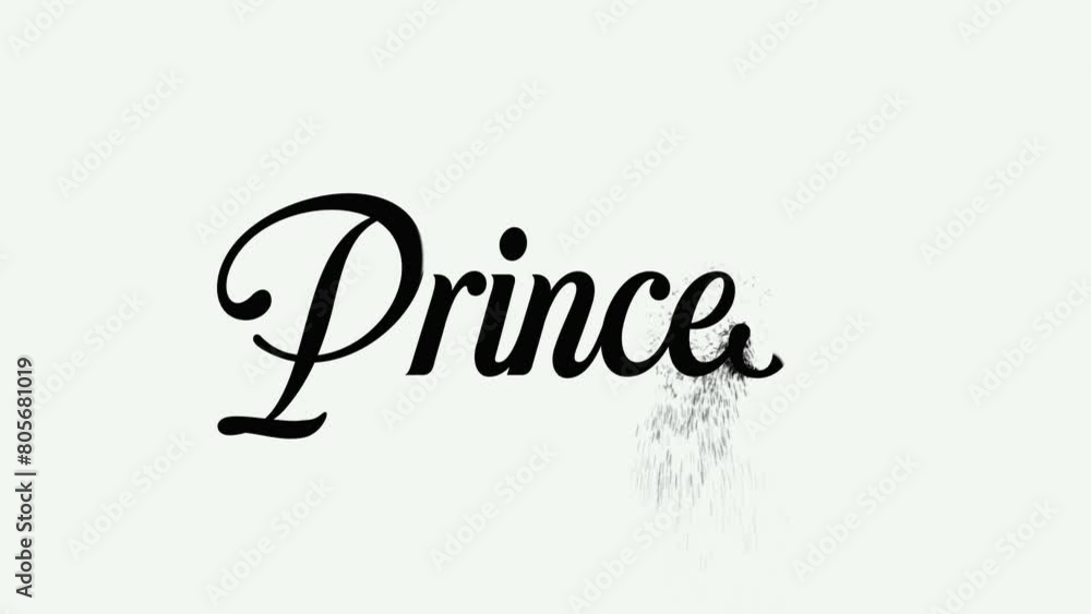 Princess Animation Text with dust sprinkle particle effect on white ...