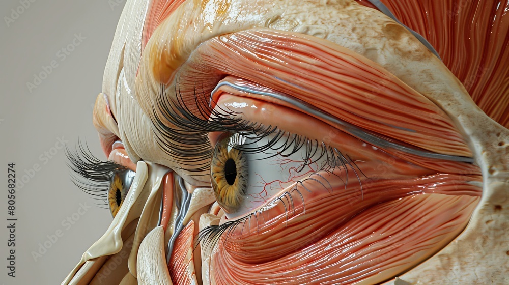 Panoramic and detailed visualization of the eye muscles, intrinsic and ...