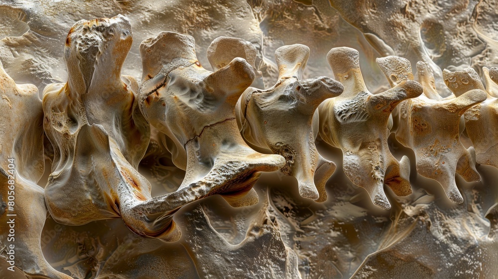 High-resolution 360-degree image of a skeletal bone, highlighting ...